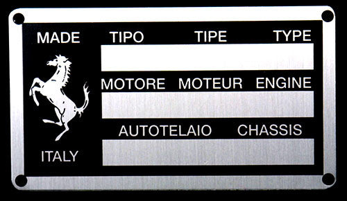 Ferrari - Replacement Chassis Plate 30804010 – Ferrari Parts Exchange
