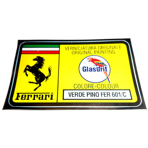Ferrari - Paint Code Sticker VERDE PINO FER 601/C FER02070 – Ferrari ...