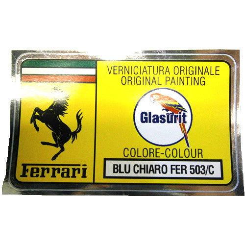 Ferrari 348 - Paint Code Sticker BLU CHIARO FER 503/C FER02120 ...