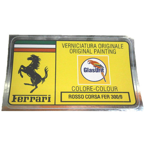 Ferrari - Paint Code Sticker Badge ROSSO CORSA FER 300/9 FER02170 ...