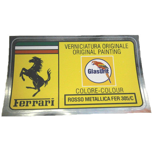 Ferrari - Paint Code Sticker ROSSO METALLICA FER 305/C FER02175 ...
