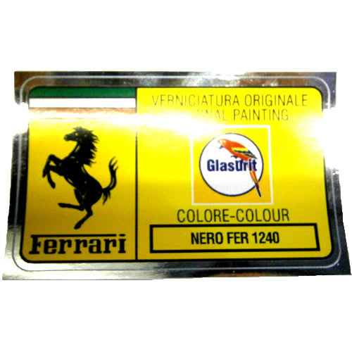 Ferrari - 328 Paint Code Sticker NERO FER 1240 FER02195 – Ferrari Parts ...