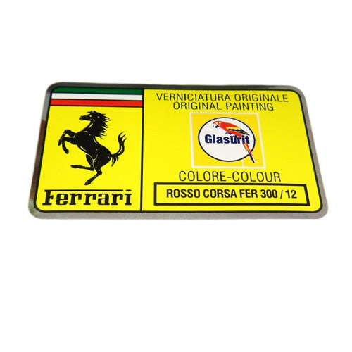 Ferrari - Paint Code Sticker ROSSO CORSA FER 300/12 FER02235 – Ferrari ...